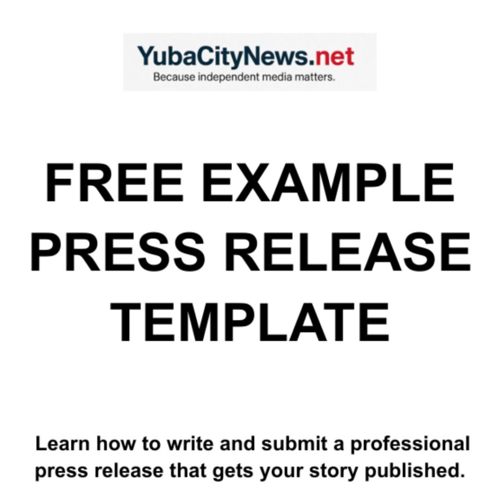Free Example Press Release Template (Download PDF) - Your Yuba City ...